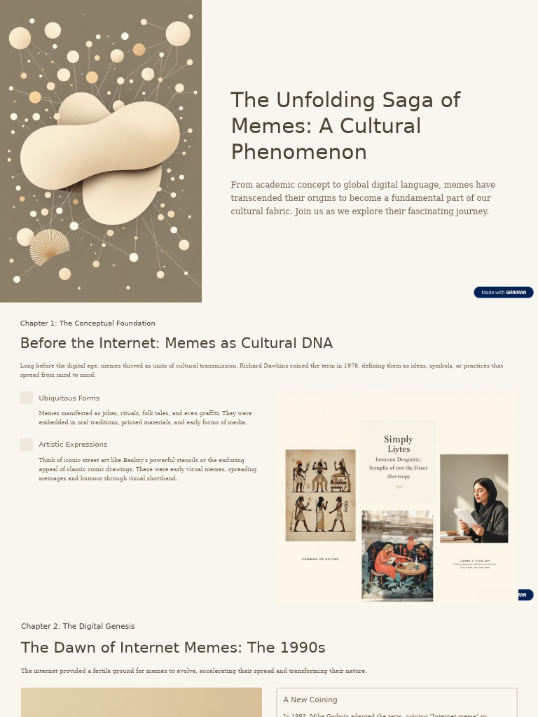 The Unfolding Saga of Memes A Cultural Phenomenon | PDF