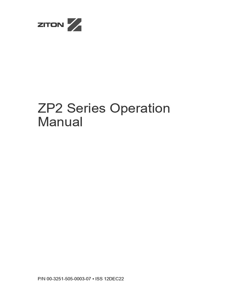 ZP2 Series Operation Manual Guide | PDF | Legal Liability | Menu ...