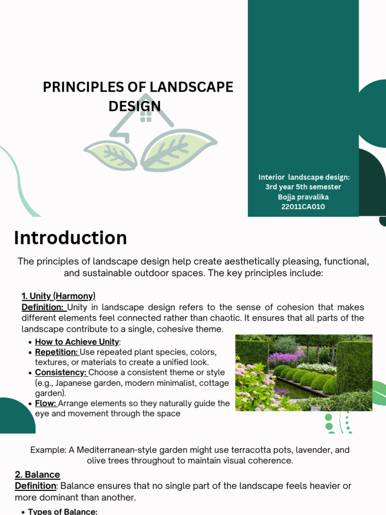 Principles of Landscape Design | PDF | Gardens | Landscape