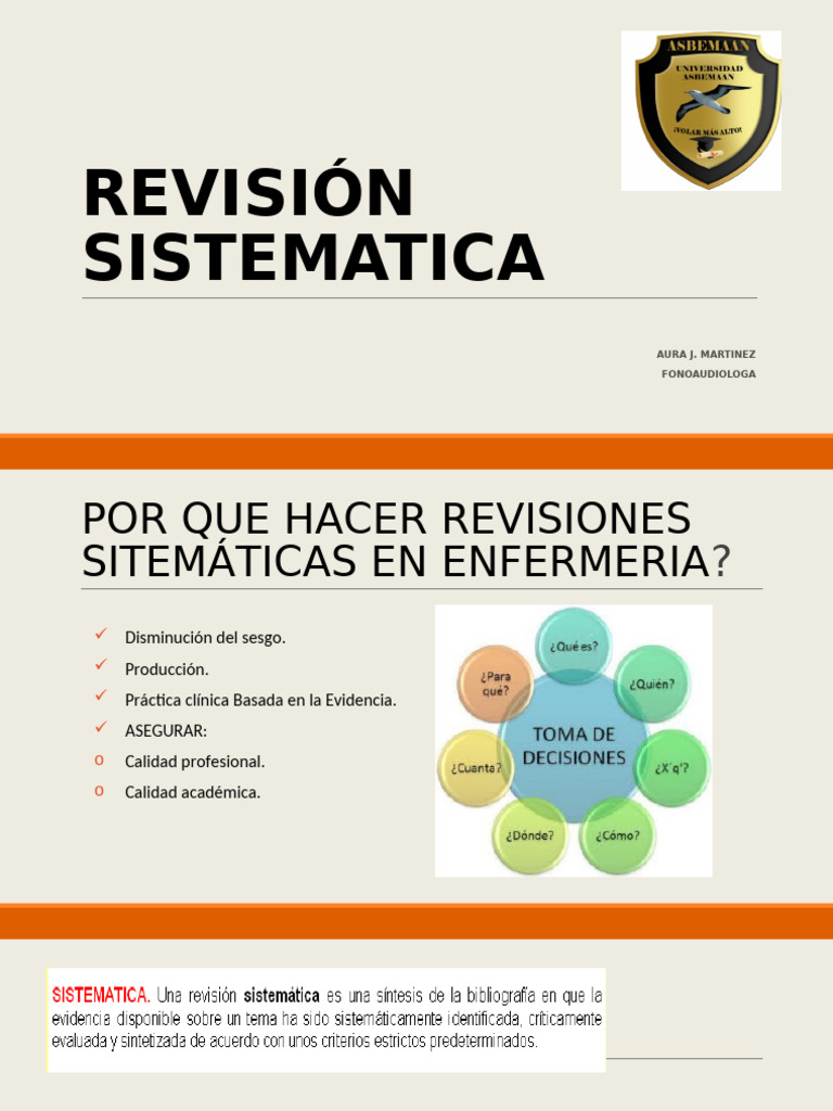 Importancia de Revisiones Sistemáticas en Enfermería | PDF | Revisión ...