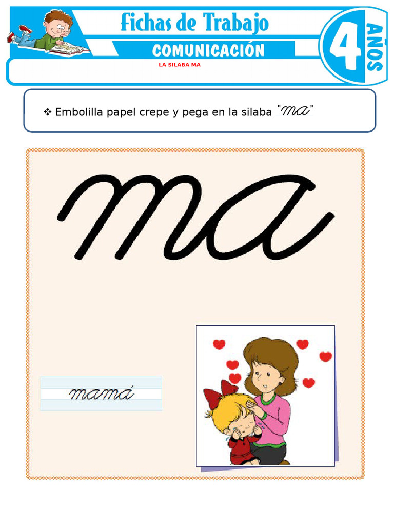 Ficha de la sílaba "ma" para imprimir | PDF