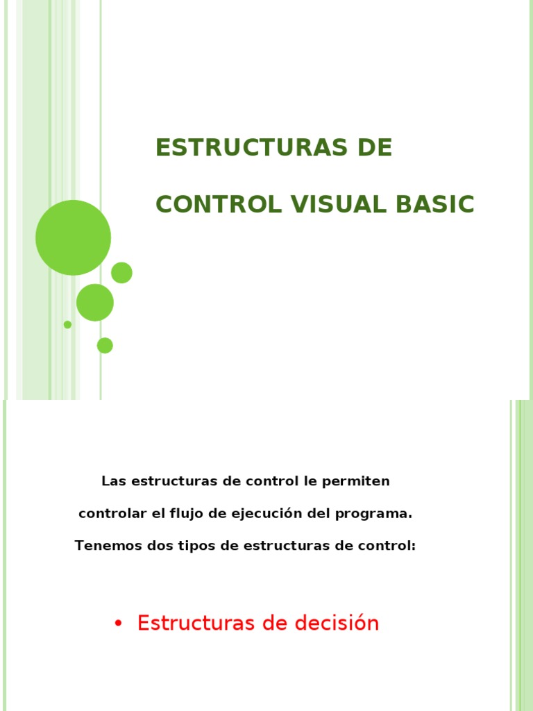 Estructuras de Control Visual Basic | PDF