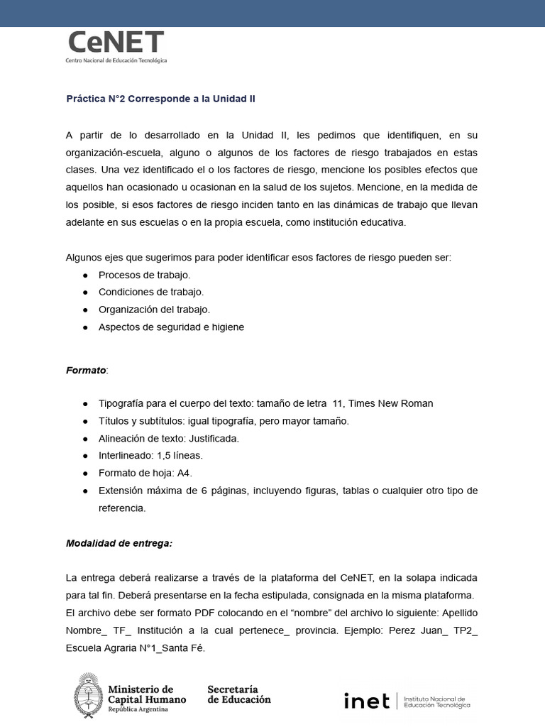 Practica Unidad 2 CONSIGNA | PDF