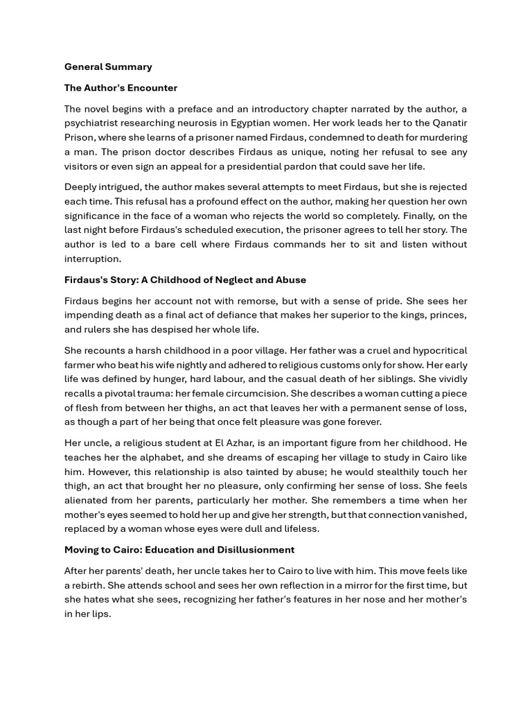 Woman at Point Zero Summary | PDF