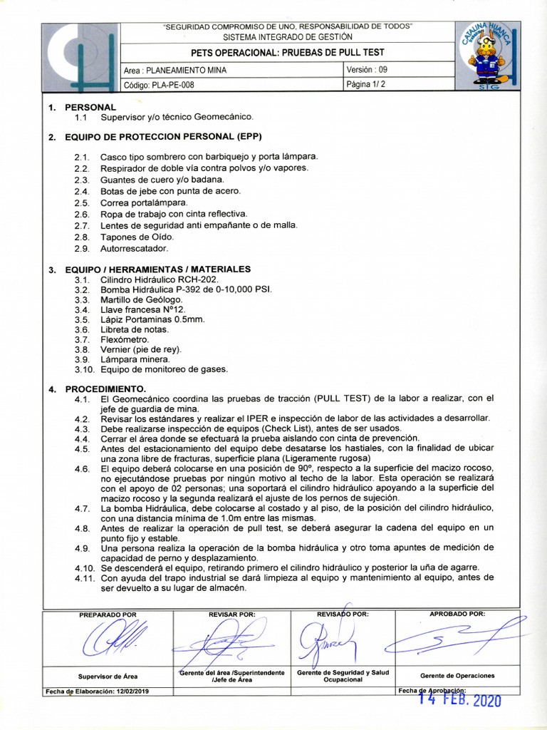 Pla-Pe-008 Pruebas de Pull Test | PDF