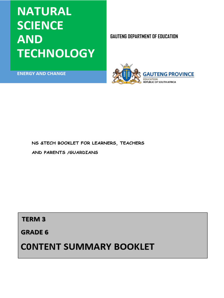 Grade 6 Energy and Change Booklet Term 3 | PDF | Power Station ...
