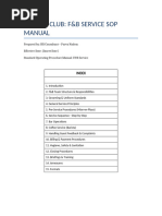 F&B Service Standard Operating Procedures | PDF | Tableware | Waiting Staff