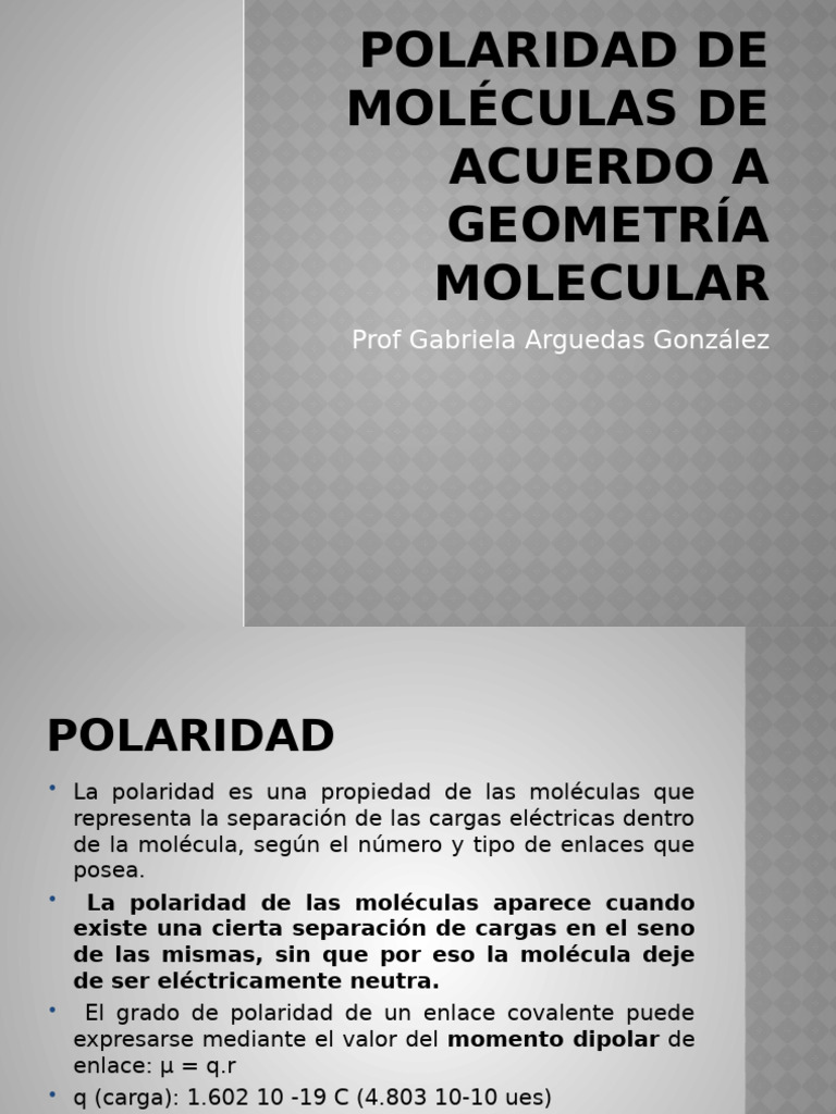 Polaridad de moléculas | PDF