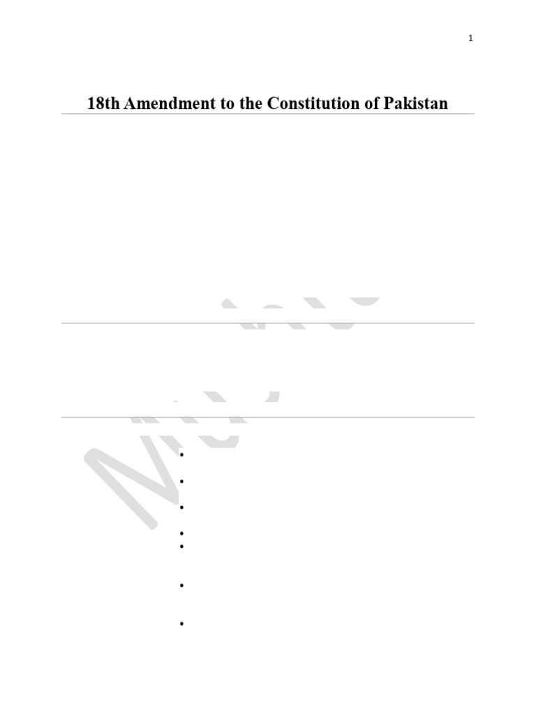 Overview of Pakistan's 18th Amendment | PDF | Government | Government ...