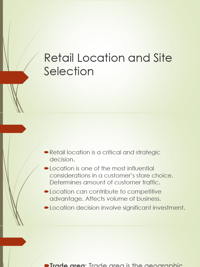 Retail Location and Site Selection | PDF | Retail | Shopping Mall