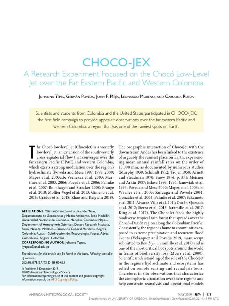 [15200477 - Bulletin of the American Meteorological Society] CHOCO-JEX ...