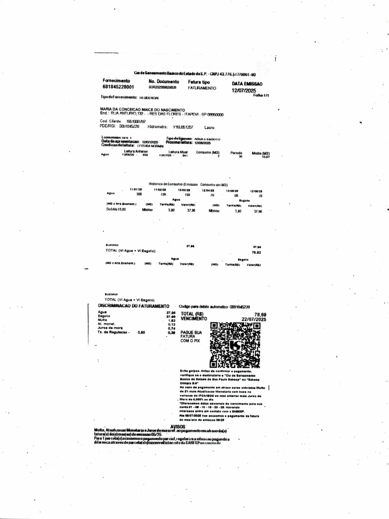 Conta Sabesp | PDF