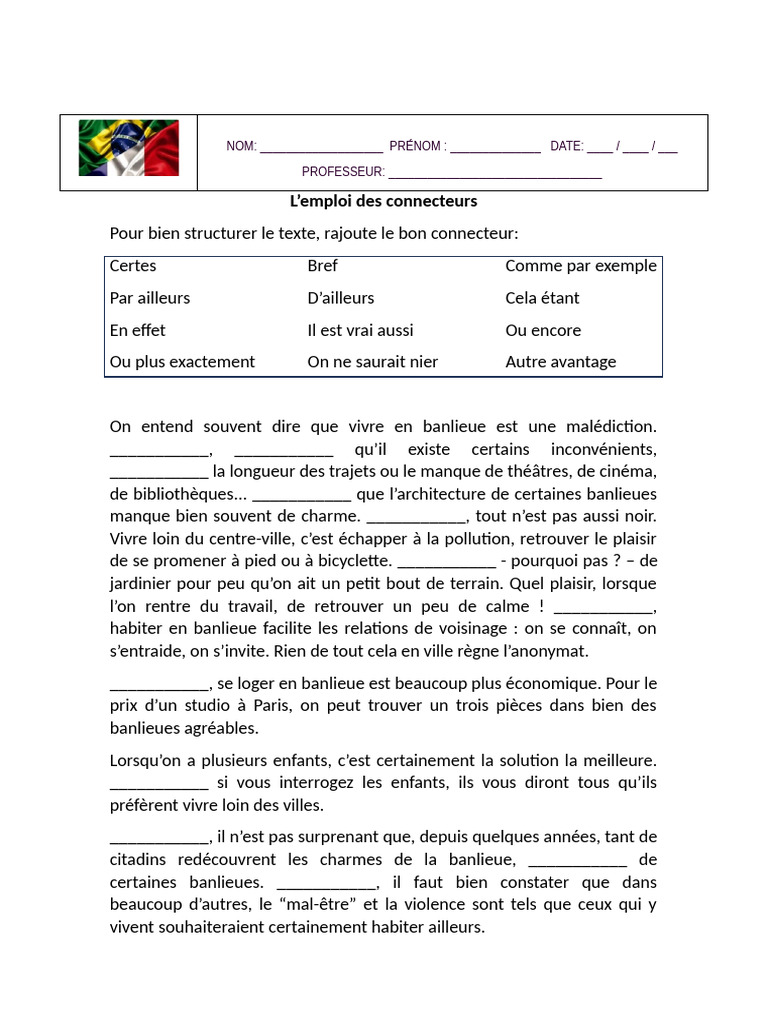 Connecteurs Logiques B2 | PDF