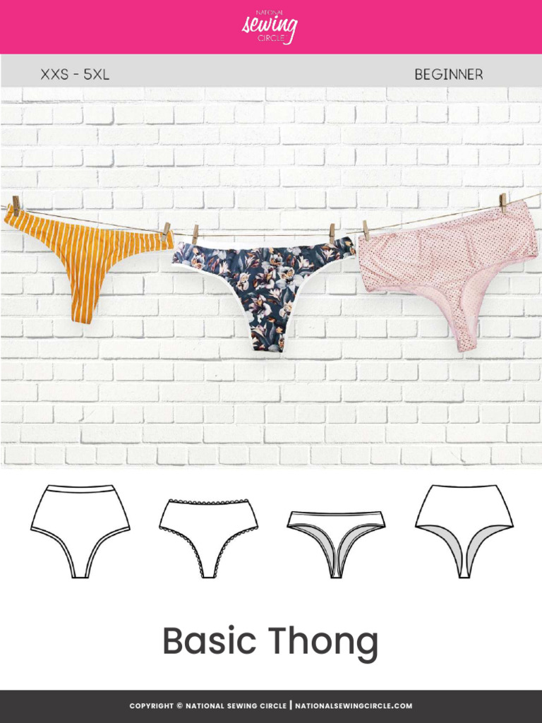 Basic Thong Sewing Pattern Guide | PDF | Seam (Sewing) | Sewing Machine