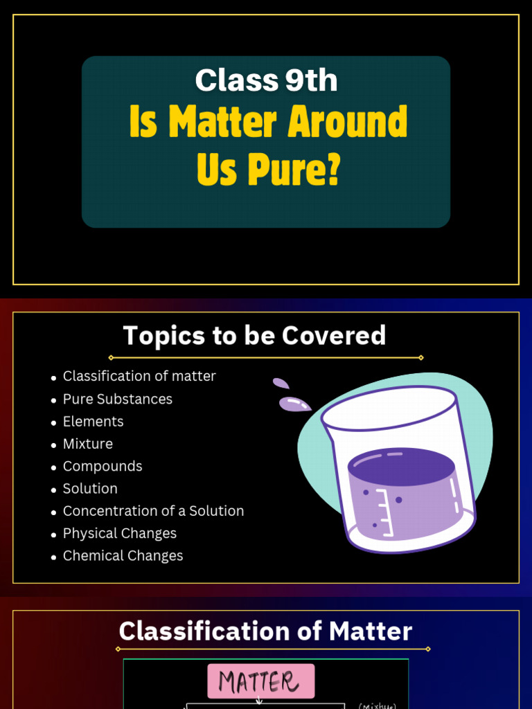 Class 9th Is Matter Around Us | PDF | Mixture | Chemical Substances