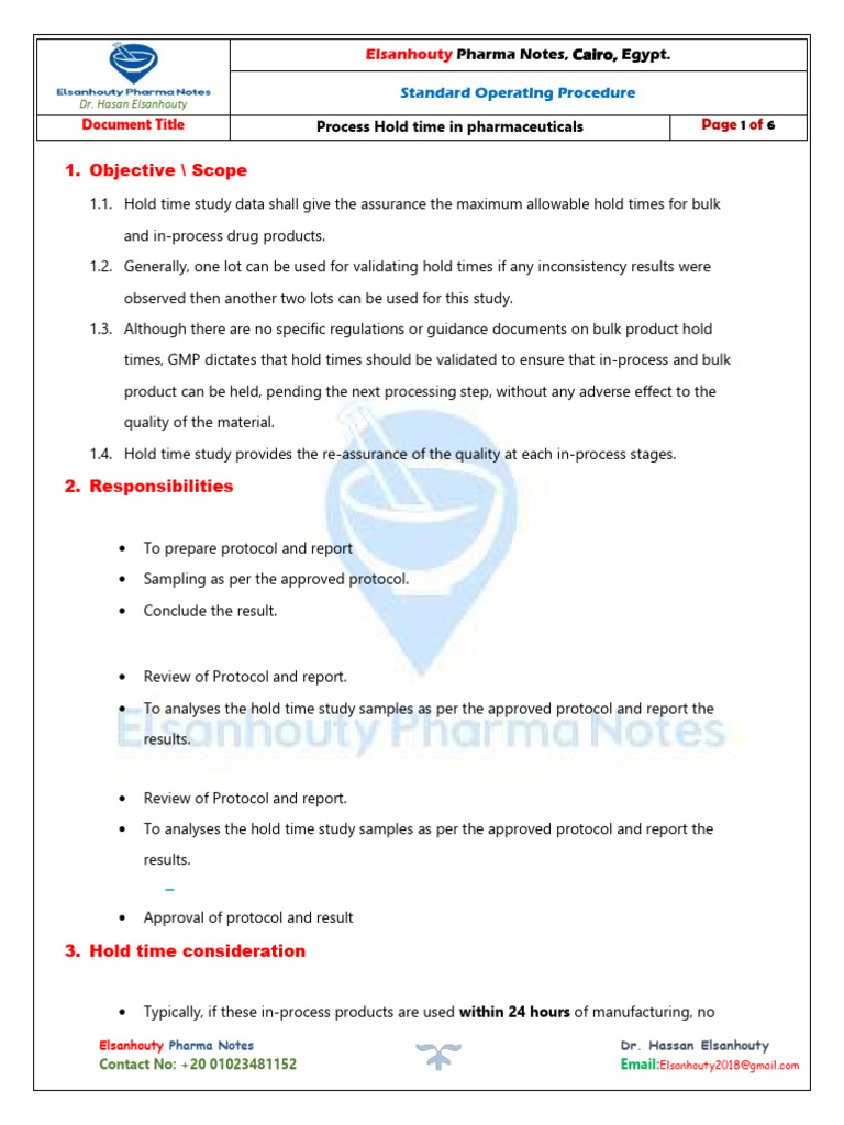 Pharmaceutical Hold Time Procedures | PDF | Tablet (Pharmacy ...