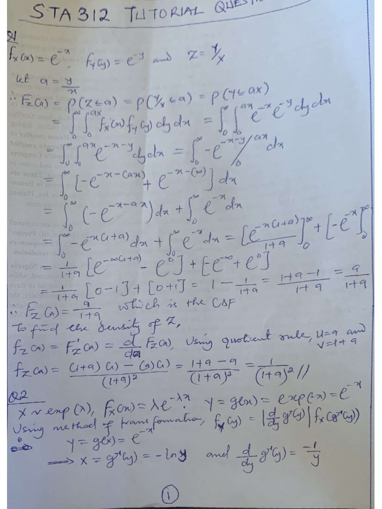Sta 312 Tutorial Soln | PDF