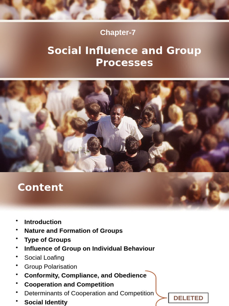 Chapter 7 - Group Influence | PDF | Group Processes | Behavioural Sciences