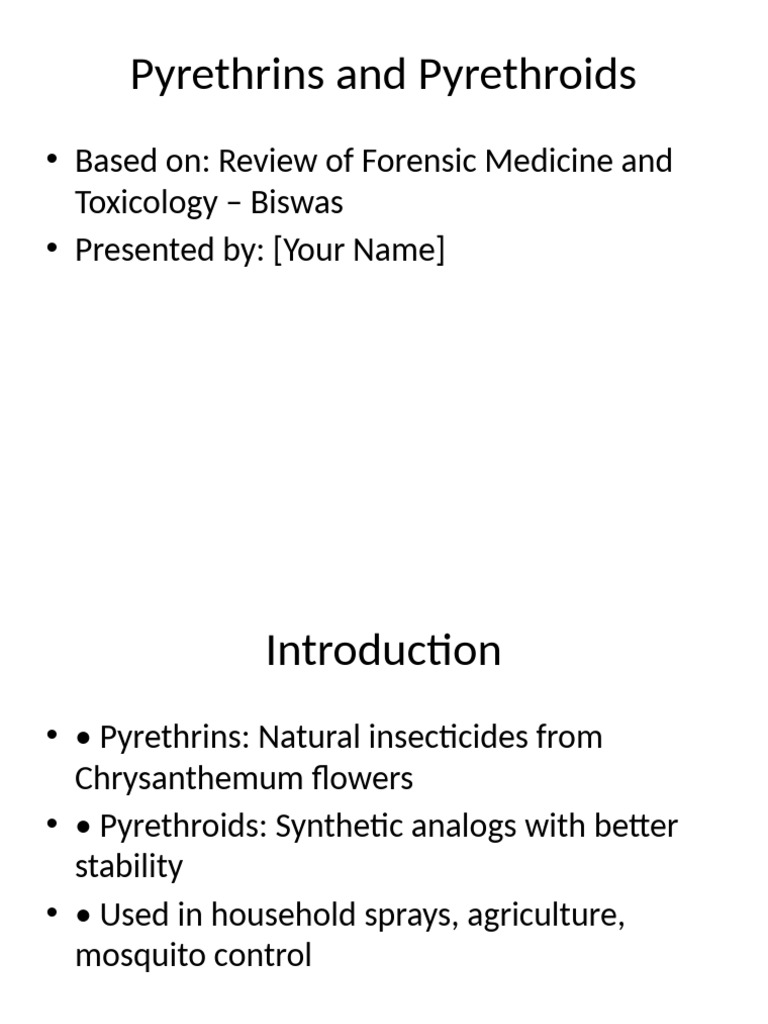 Overview of Pyrethrins and Pyrethroids | PDF