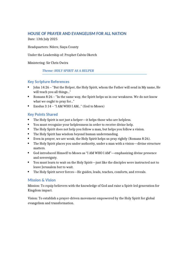 Holy Spirit as a Helper 13July2025 New (1) | PDF