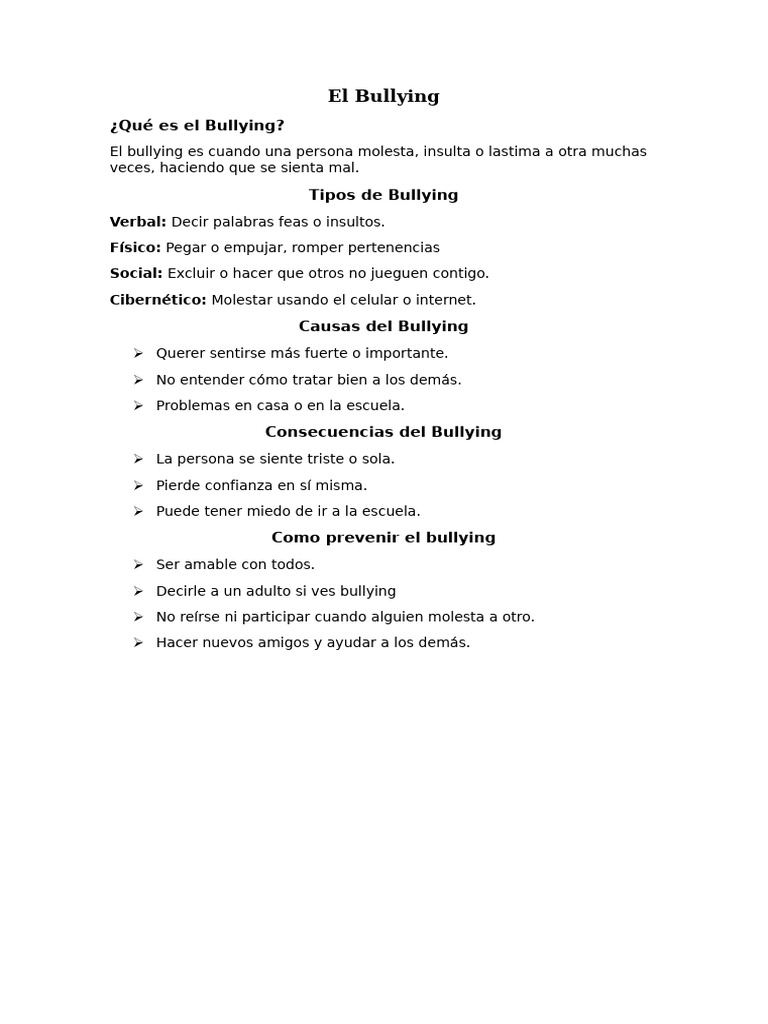 Guía sobre el Bullying y su Prevención | PDF