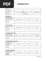 Guest Feedback Form Template | PDF