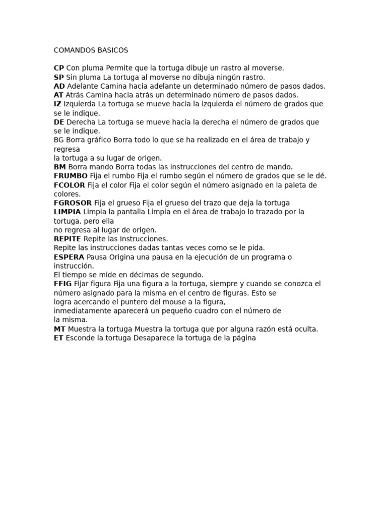 Comandos Basicos | PDF