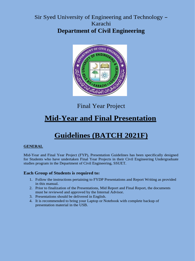 FYP Guidelines Batch 2021F UPDATED 2025 | PDF | Microsoft Power Point