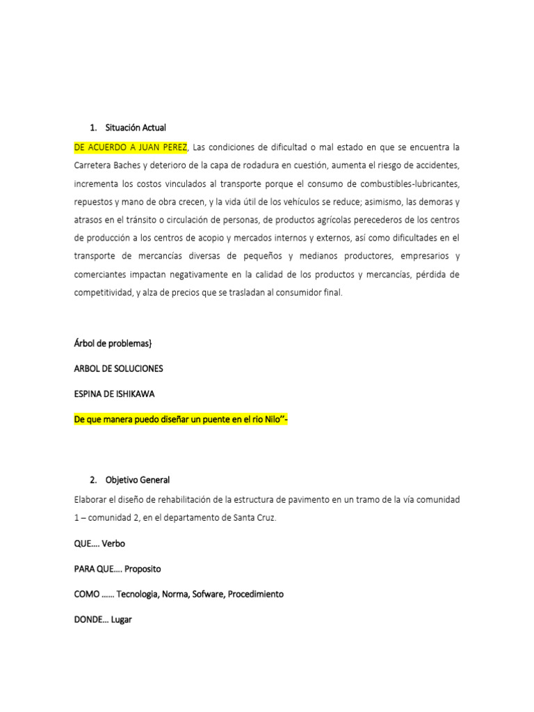 Rehabilitacion Del Tramo de Carretera Perfil | PDF