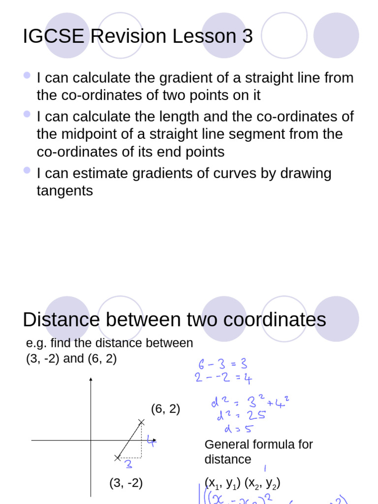IGCSE Gradient and Midpoint Calculations | PDF