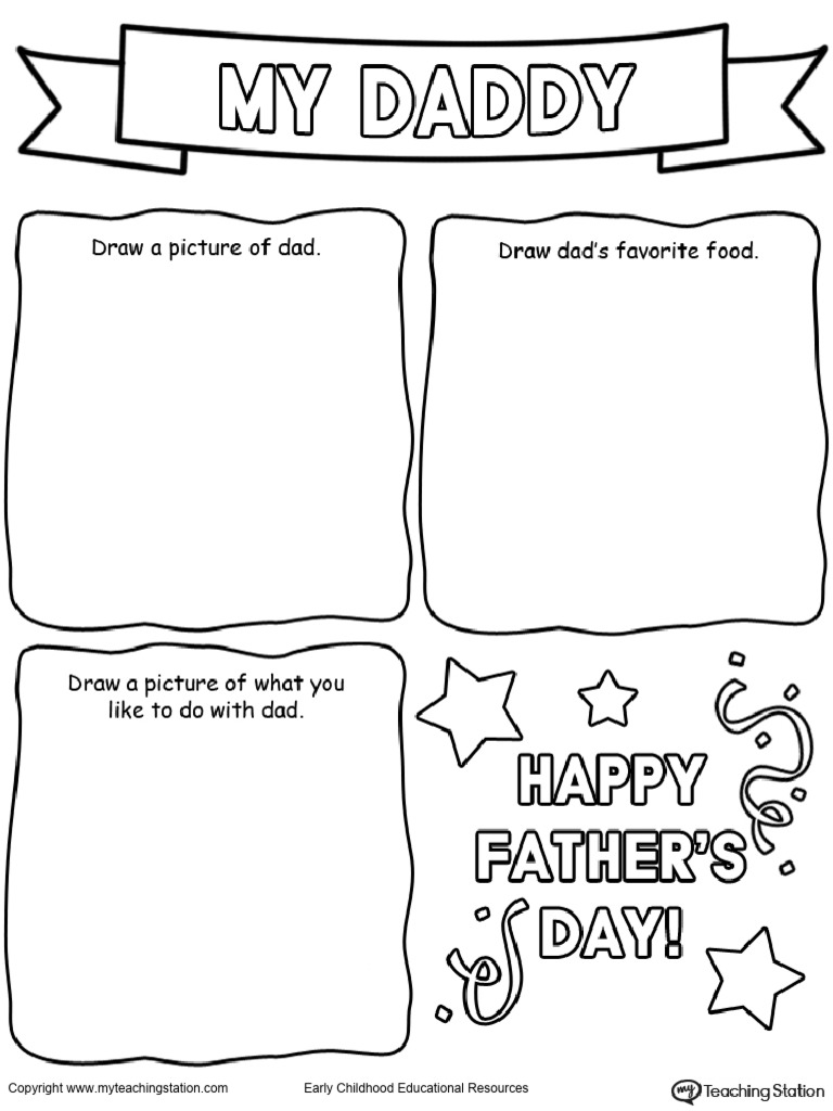 Fathers Day Describe Your Dad Coloring Page | PDF
