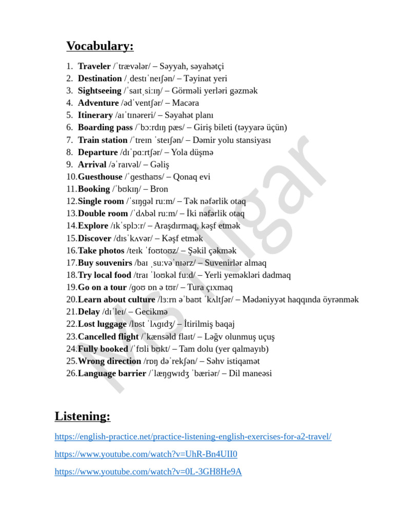 49 - Tourist and Travel (Adult) (Homework) | PDF
