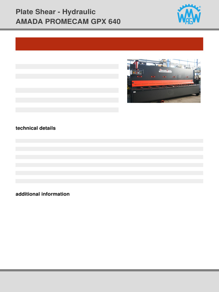 Amada Promecam GPX 640 | PDF