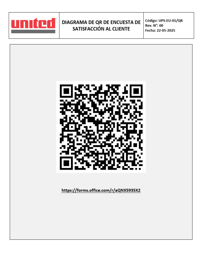 UPS-EU-01QR Diagrama de QR Encuesta de Satisfacción Al Cliente | PDF