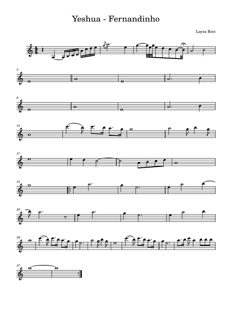 Yeshua Piano Notes for Beginners | PDF