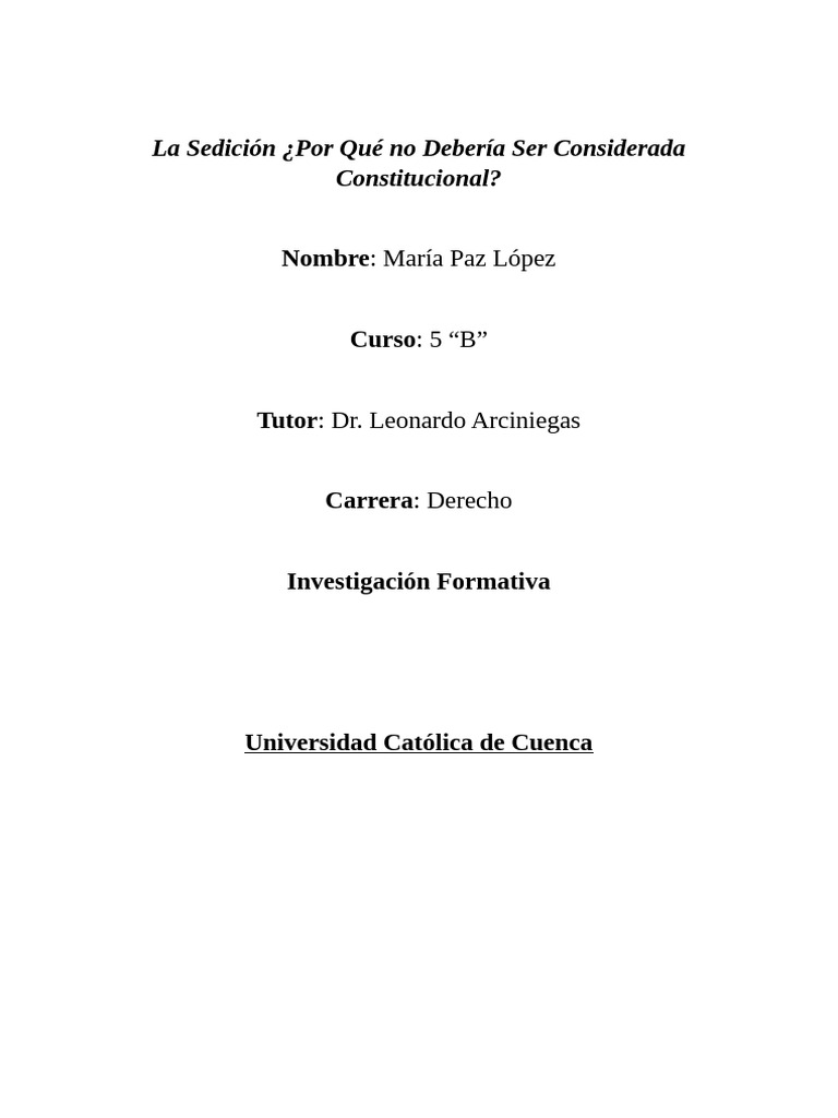 Sedición en Ecuador: Análisis y Contexto | PDF | Ecuador