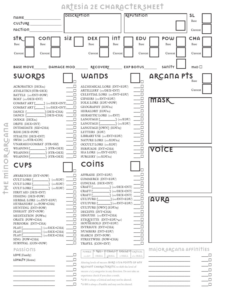Artesia RPG 2e Character Creation - Beta 11292023 | PDF | Tabletop ...
