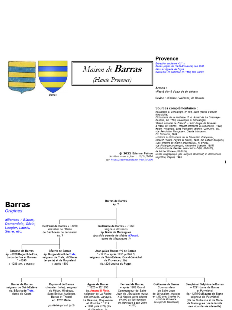 Histoire de la Maison de Barras en Provence | PDF | Révolution ...
