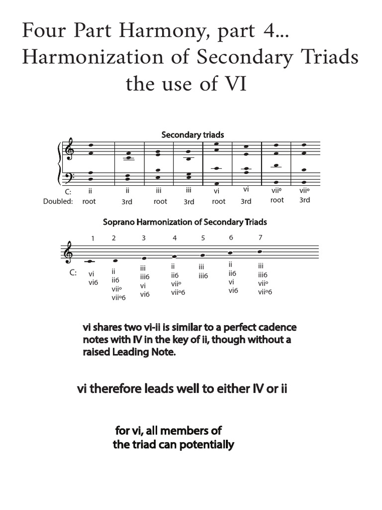 Four Part Harmony, Part 4... Harmonization of Secondary Triads The Use ...