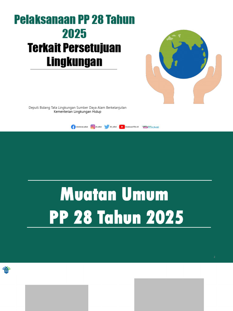 Pengaturan Persetujuan Lingkungan Sesuai PP 28 Tahun 2025 | PDF