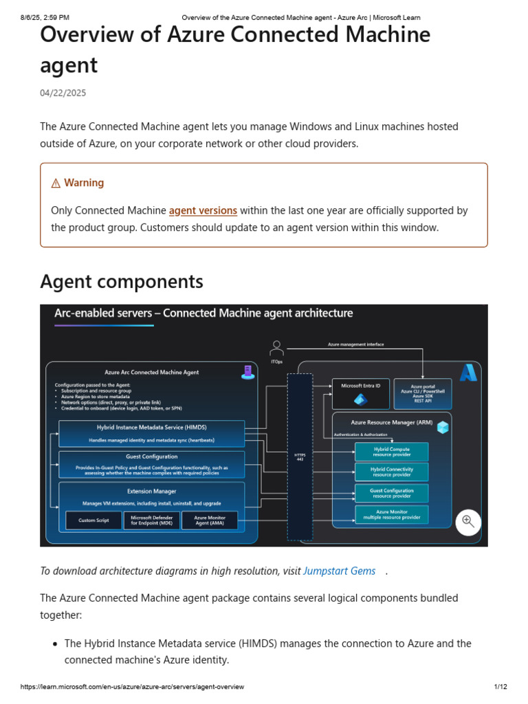 Overview of Azure Connected Machine Agent | PDF | Microsoft Azure ...
