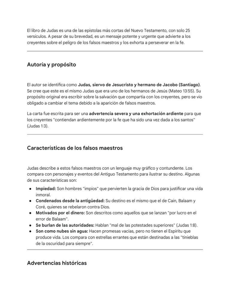 Libro Judas | PDF | Epístola De Judas | Contenido del Nuevo Testamento