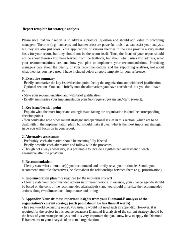 Strategic Analysis Report Template | PDF