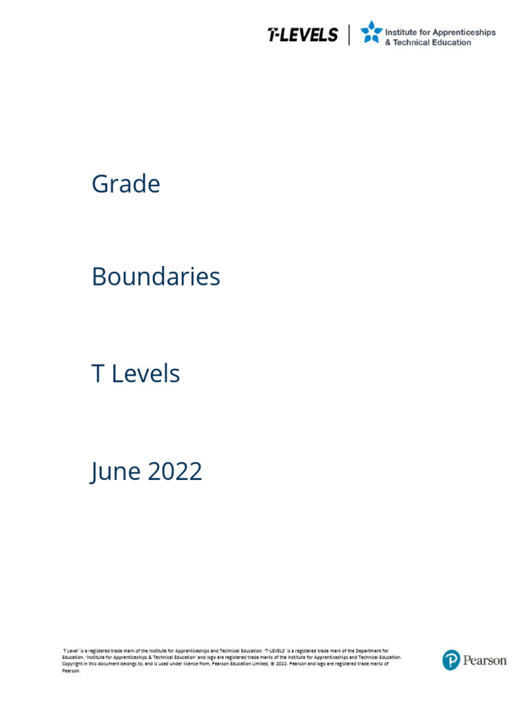 T Level Grade Boundaries Overview 2022 | PDF | Student Assessment And ...