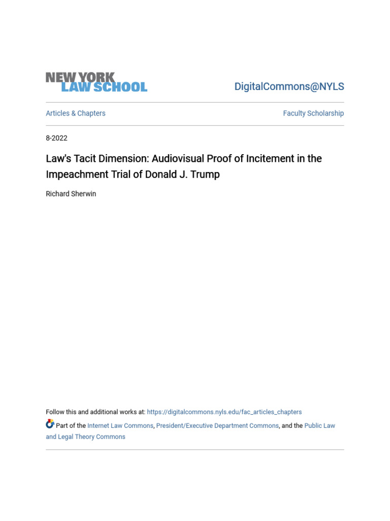 Laws Tacit Dimension - Audiovisual Proof of Incitement in The Imp | PDF ...