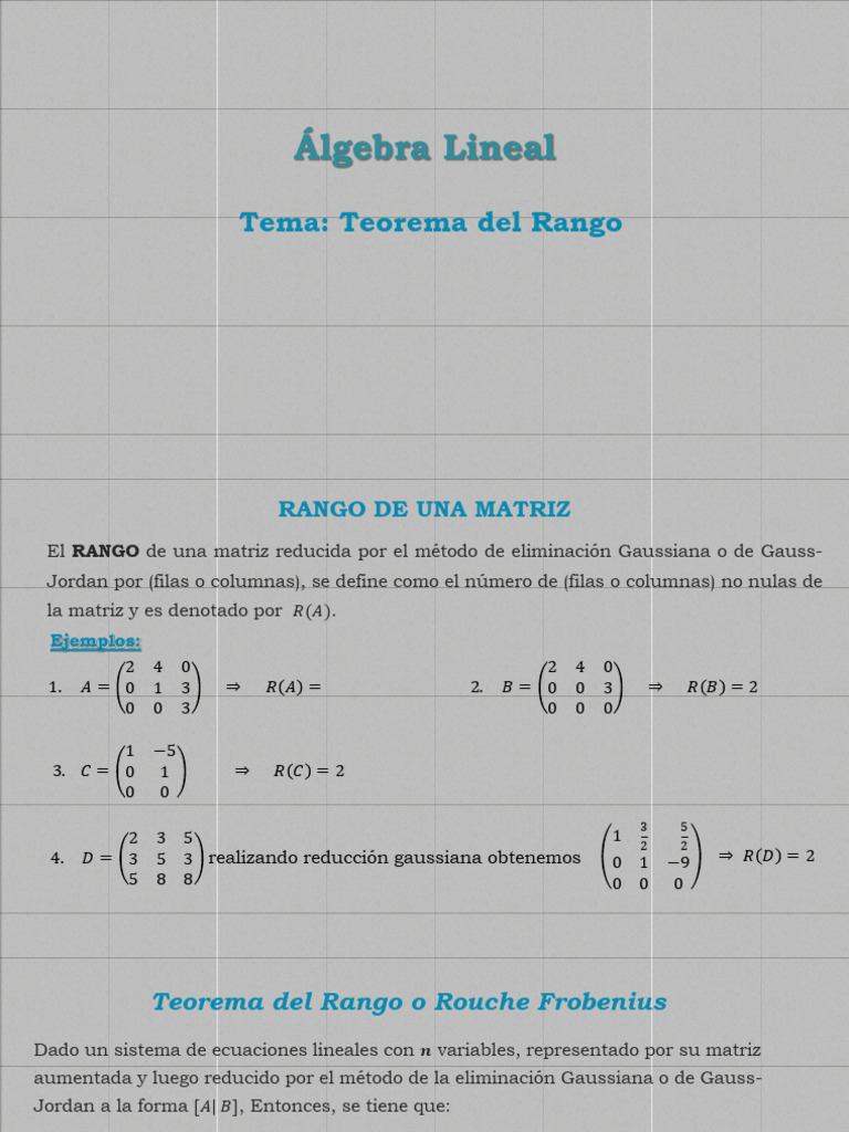 06 - Teorema Del Rango | PDF | Análisis numérico | Conceptos matemáticos