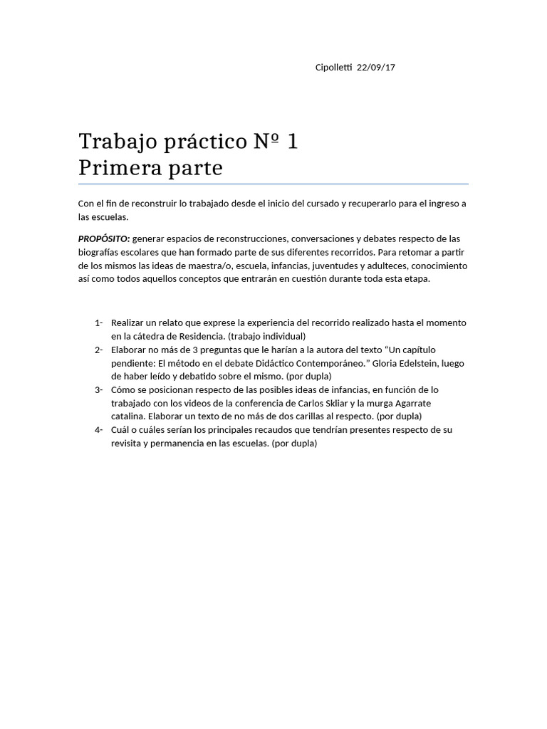 TP1 Consignas Primeros Encuentros | PDF