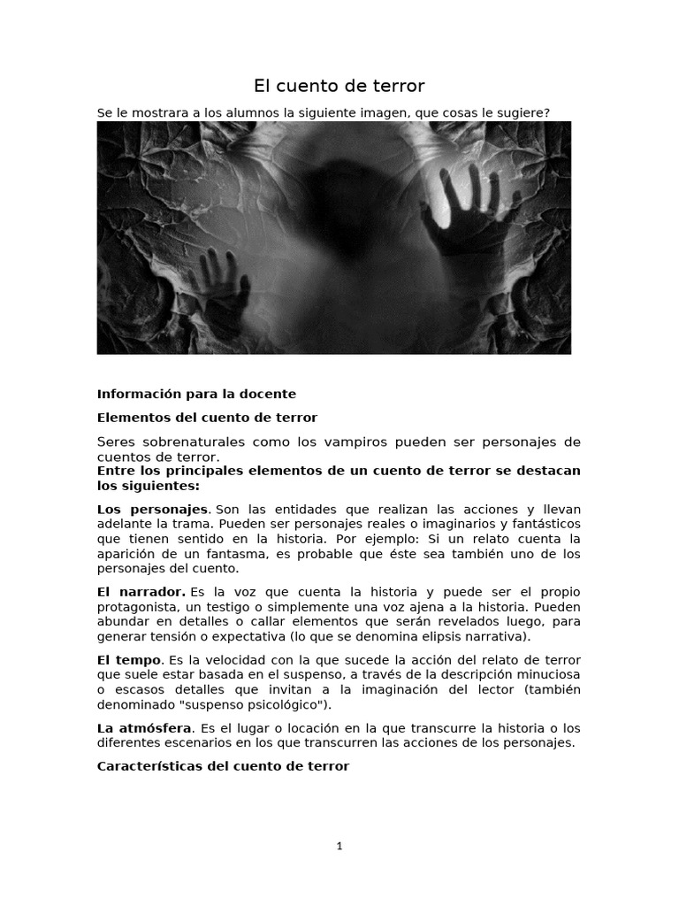 Elementos del cuento de terror | PDF | Suspense (Género) | Cuentos