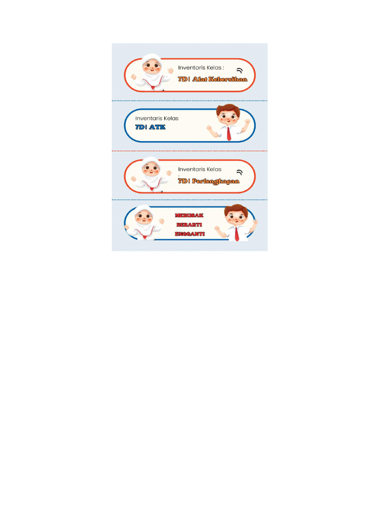 10.label Inventaris Kelas 7D | PDF
