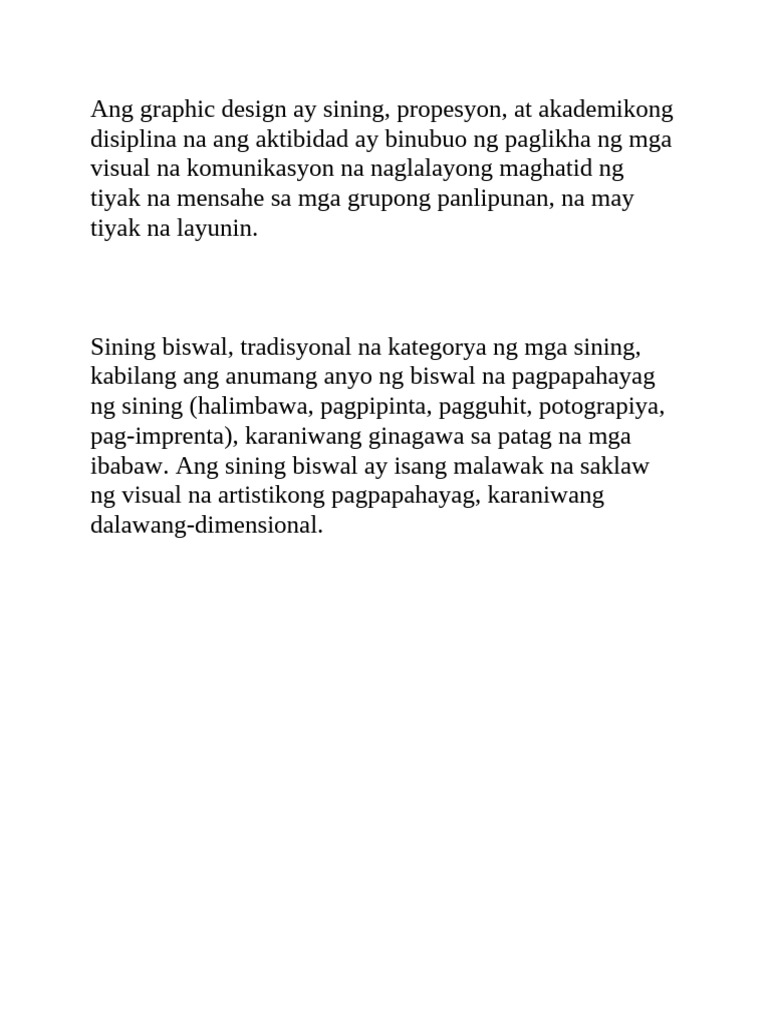 Ang Graphic Design Ay Sining | PDF